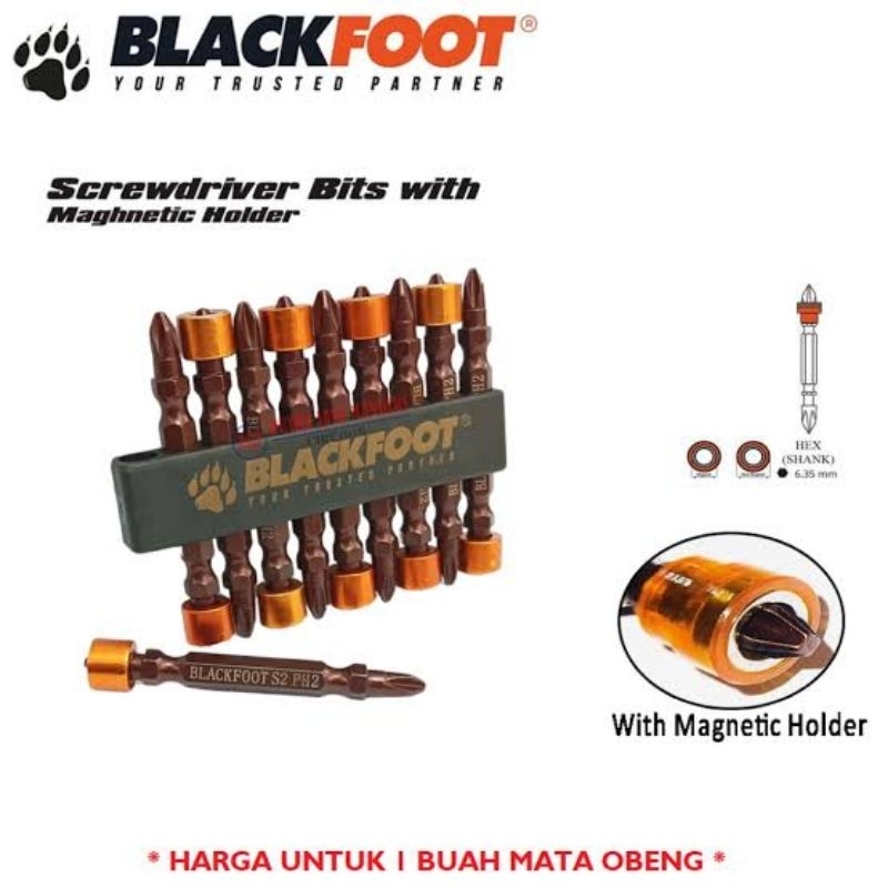 Jual BLACKFOOT JLD MatA Bor Obeng SCREW DRIVER BIT PH2 65mm With ...