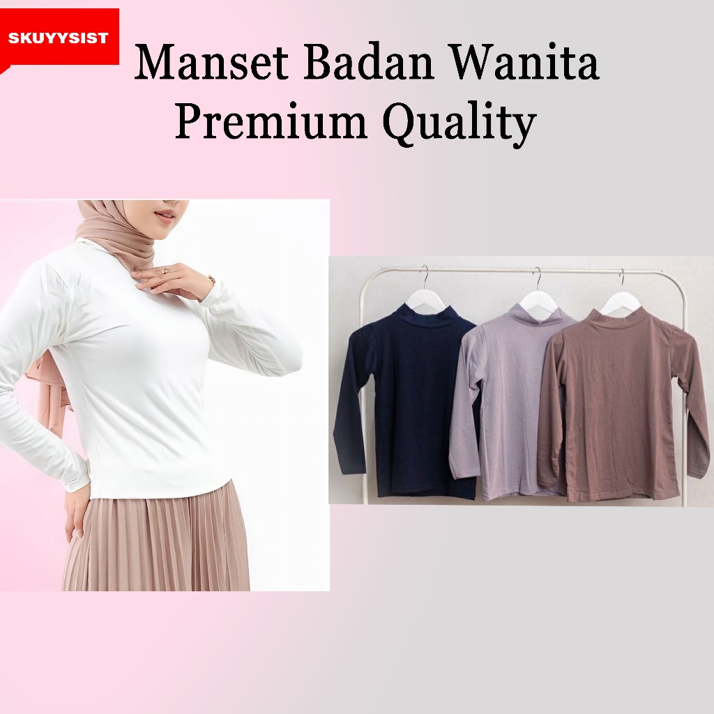 Jual Baju Manset Standar Dan Jumbo Wanita Dalaman Lengan Panjang Jersey ...