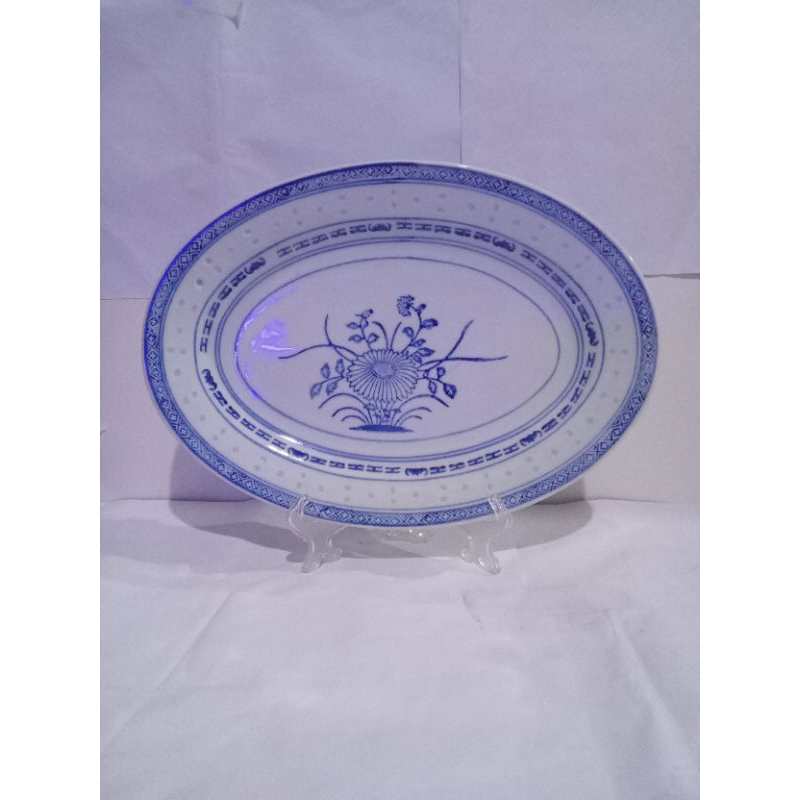 Jual Piring keramik Teratai biji mentimun oval besar | Shopee Indonesia