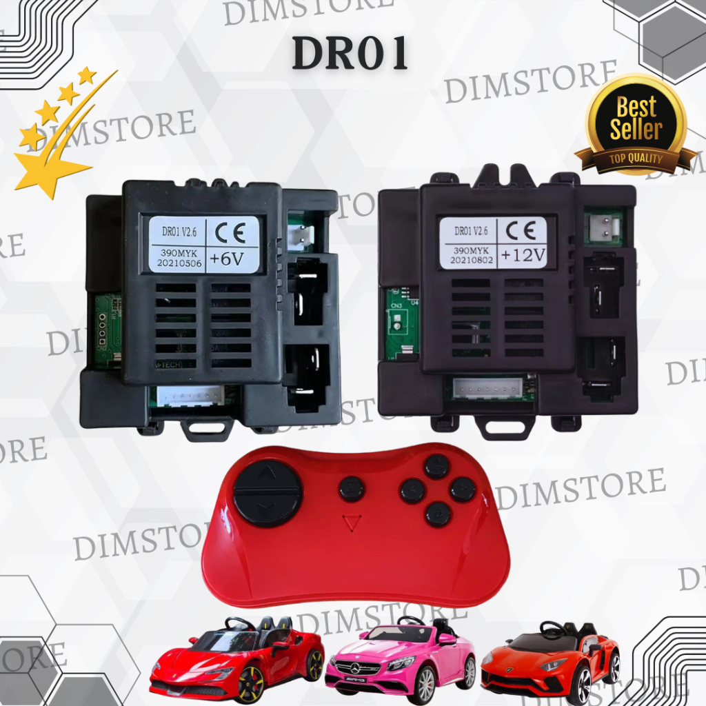 Jual REMOT RECEIVER MOBILAN AKI DR01 V2.6 390MYK +6V / +12V REMOTE CONTROL RECIVER 6V 12V 7PIN ...