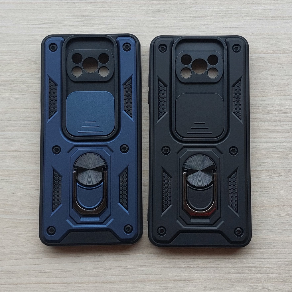 Jual Armored Case Xiaomi Poco X3 NFC X3 PRO / casing hard lens cover ring kickstand anticrack ...