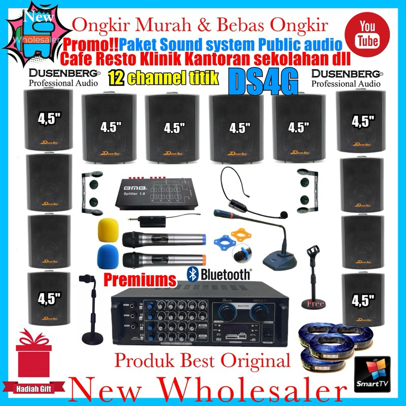 Jual Paket Sound system 12 Channel Titik Pa public 4,5 inch Dusenberg ...