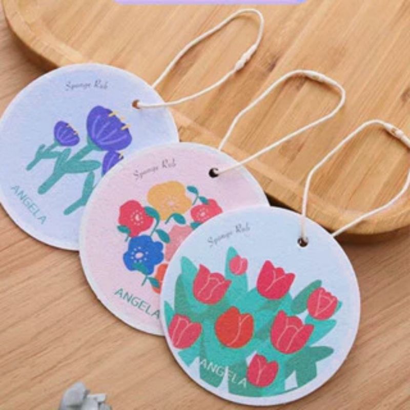 Jual 1 Buah Spons Busa Magic Cuci Piring Motif Dengan Model Bulat ...