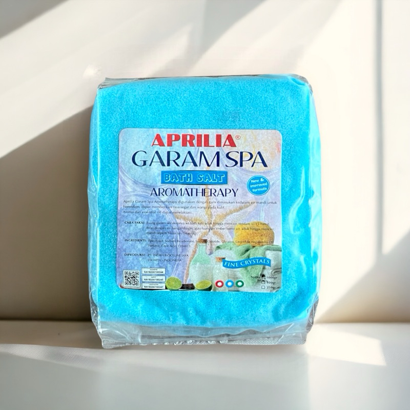 Jual APRILIA Garam Spa Halus Biru 1kg | Shopee Indonesia