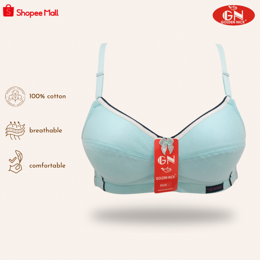 Jual Golden Nick - Bra Sport Busa Tipis Tanpa Kawat BH 863 Simple Bahan Lembut | Daily Bra Katun ...