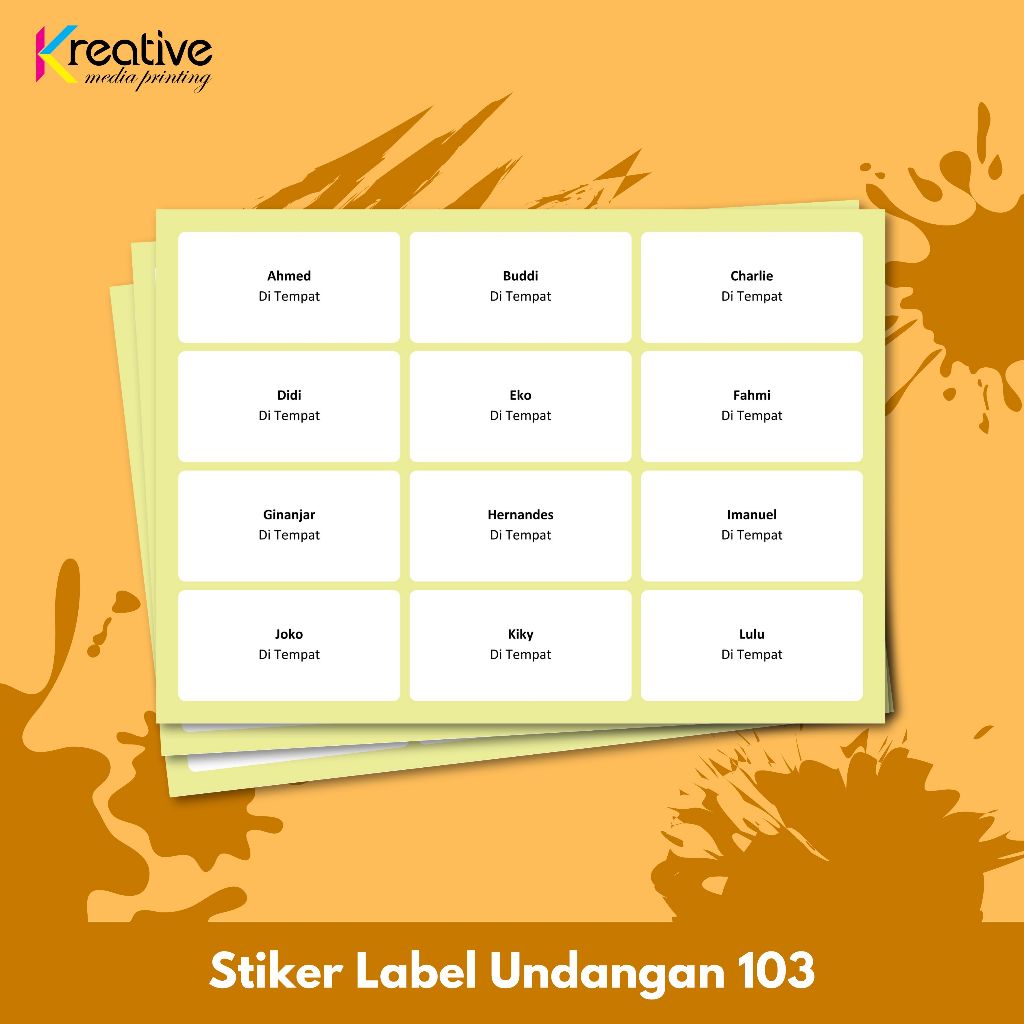 Jual Cetak Stiker Undangan Label 103 (size : 3.2 x 6.4 cm) | Shopee Indonesia