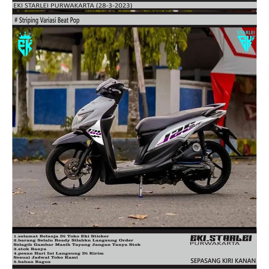 Jual STRIPING VARIASI BEAT POP 125 STRIPING MOTIF SIMPEL LIST HONDA ...