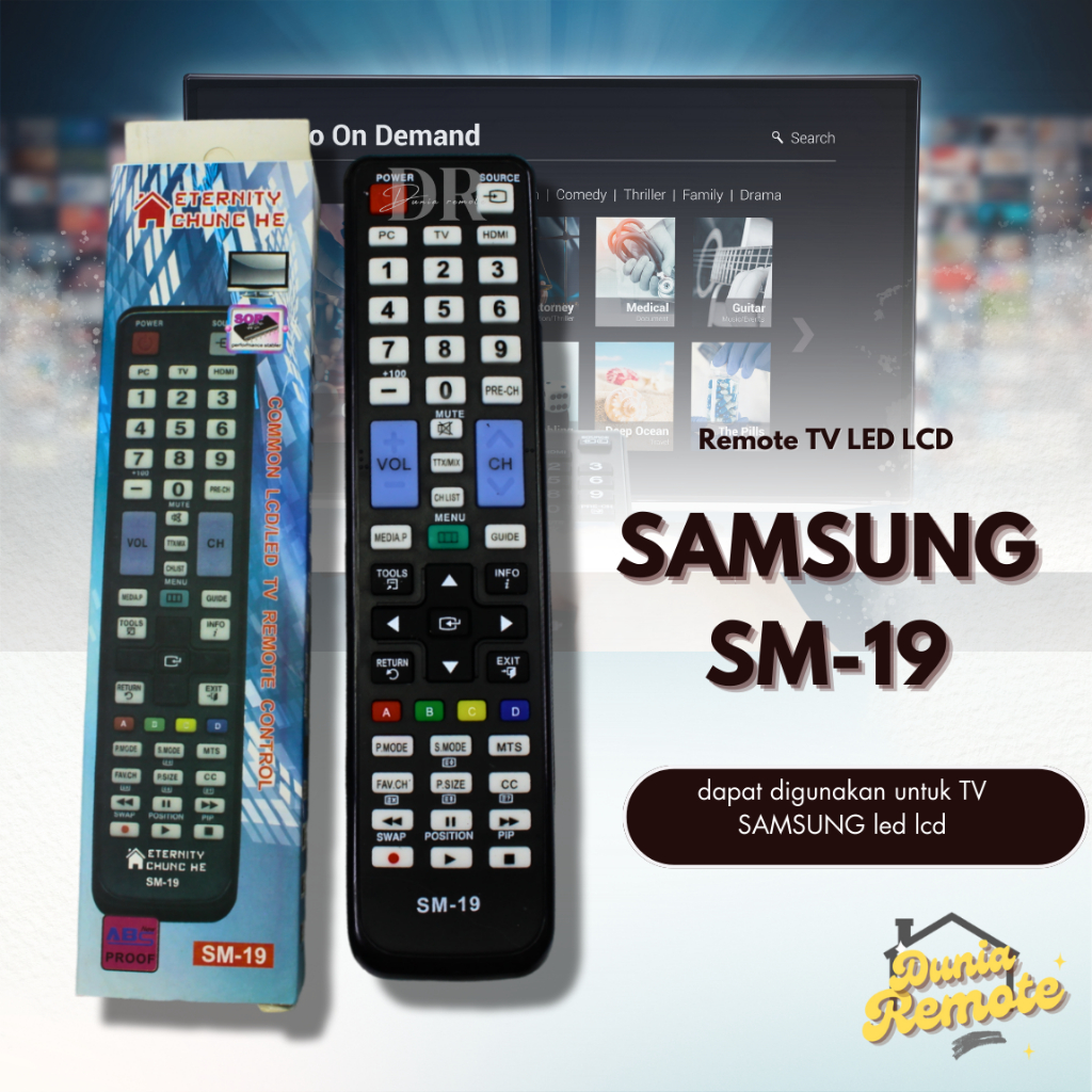 Jual Remot Remote TV SAMSUNG MULTI TV LCD LED UNIVERSAL SM19 tanpa ...