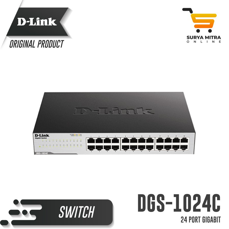 Jual Switch D-Link DGS-1024C 24 Port Unmanaged Gigabit 10/100/1000 Mbps ...