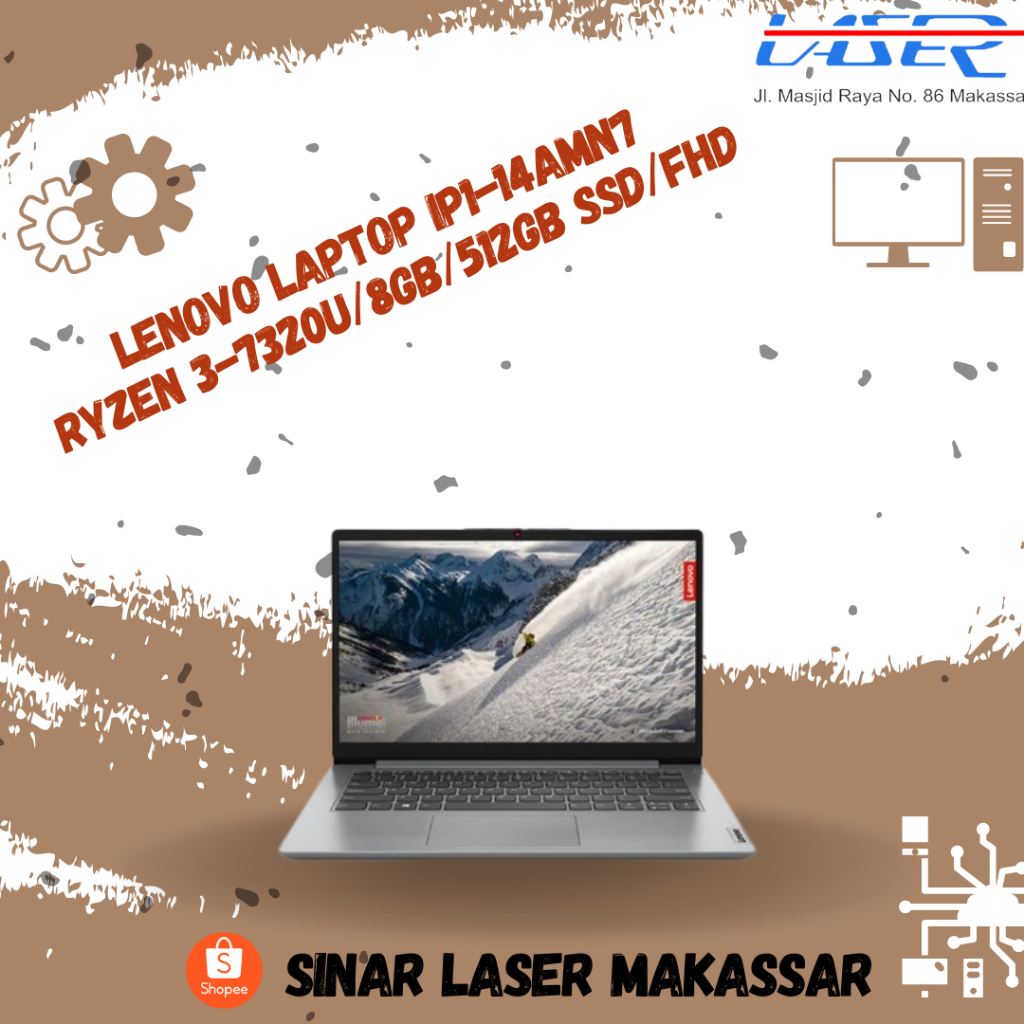 Jual LENOVO LAPTOP IP1-14AMN7 RYZEN 3-7320U / 8GB / 512GB SSD / WIN11 ...
