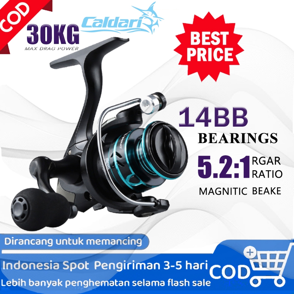 Jual Spinning Reel - Pancing Besi, Drag 80kg, Rasio 7.2:1, Gulungan ...