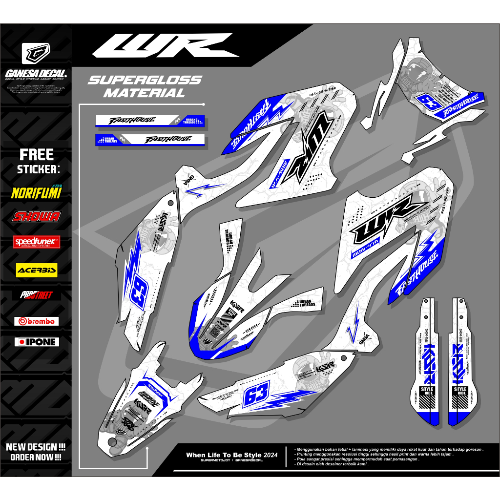 Jual Decal WR 155 Full body Supermoto Bebas Custom - Dekal Sticker ...