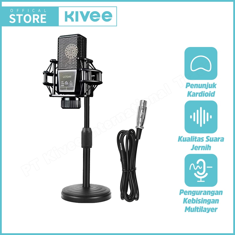 Jual KIVEE Microphone Condenser KV-US29 with Tripod Portable Audio ...