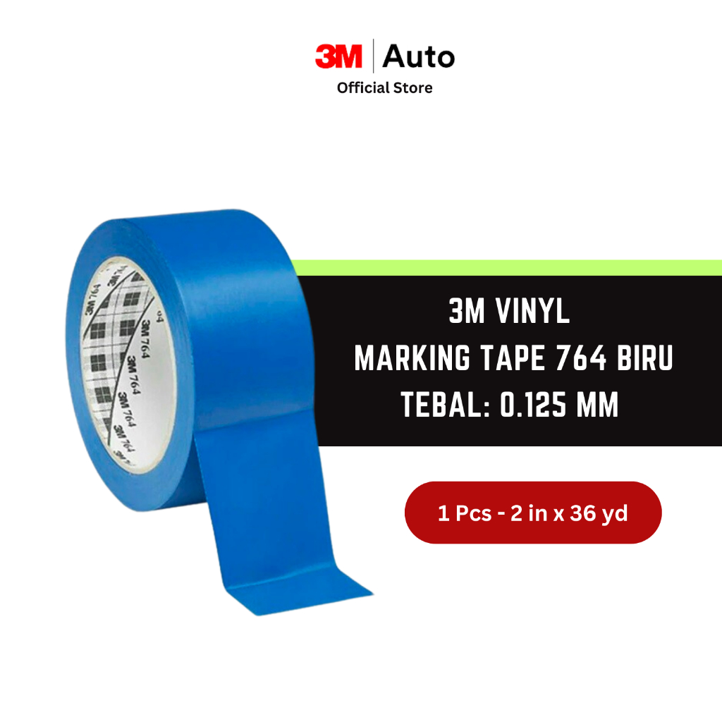 Jual 3M Vinyl Marking Tape 764 Biru, 48mm x 33m, tebal: 0.125 mm ...