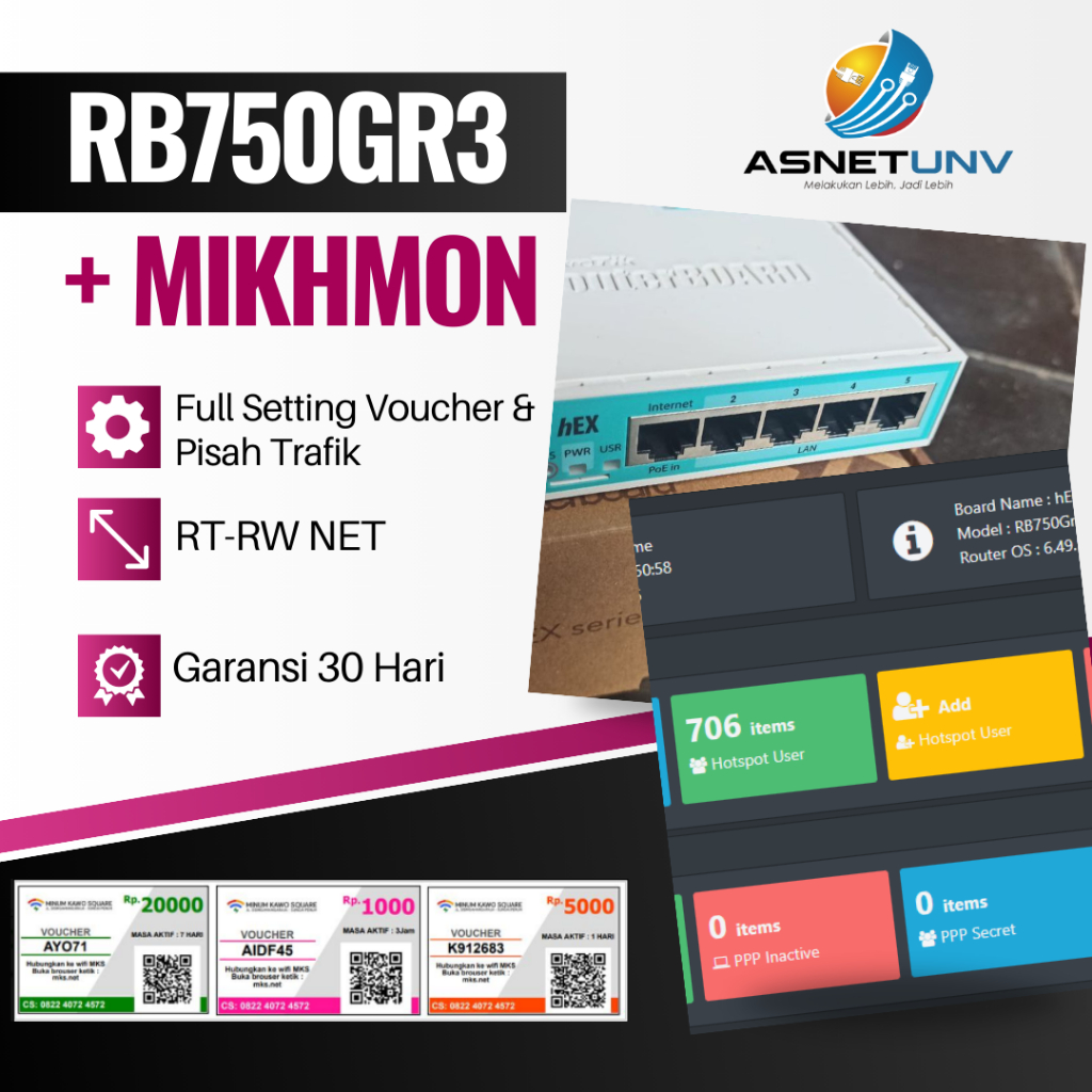 Jual MIKROTIK RB750GR3 FULL SETTING VOUCHER RT/RW NET | Shopee Indonesia