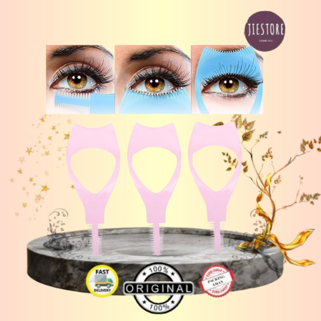 Jual 3 in 1 Mascara Shield Guard Eyelash Comb Applicator Guide Card ...