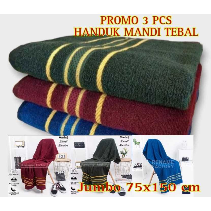 Jual PAKET THR PAKET HEMAT 3 PCS HANDUK MANDI DEWASA TEBAL UKURAN JUMBO ...