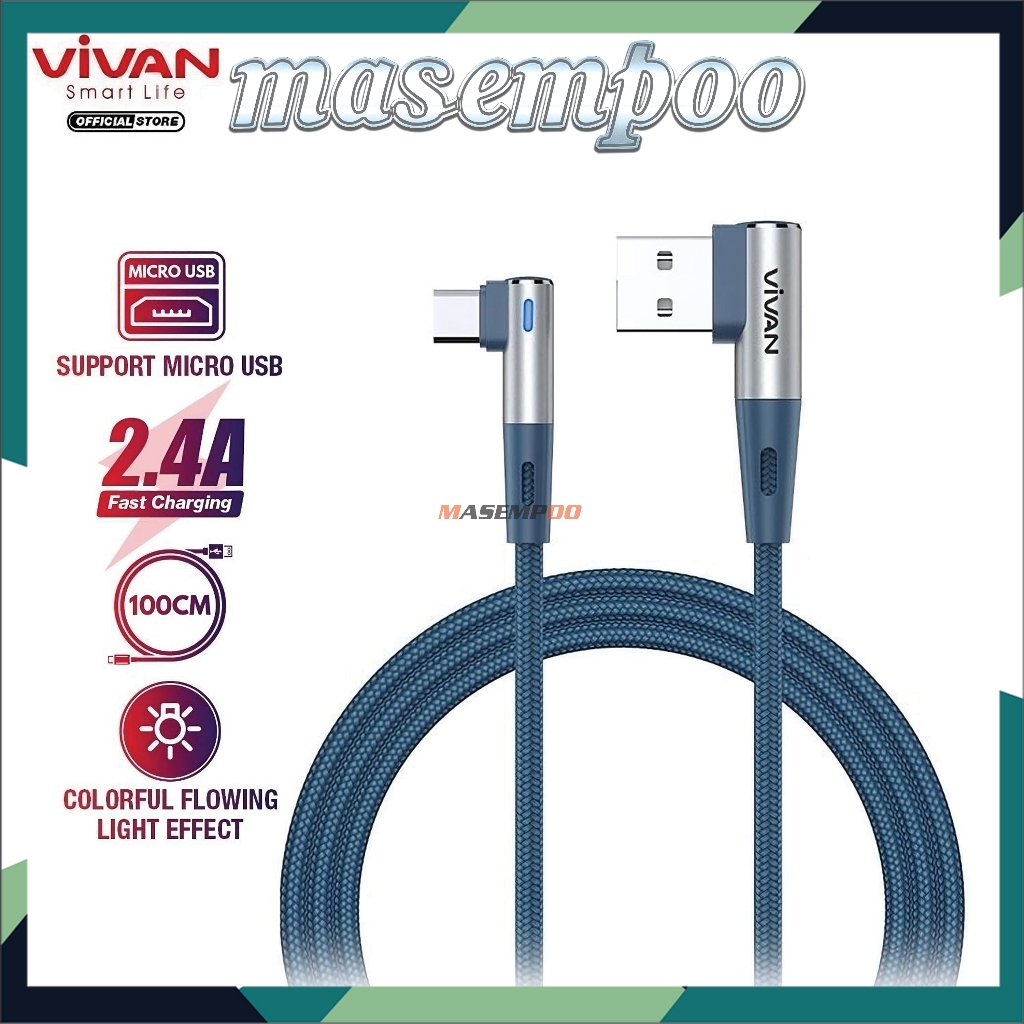 Jual VIVAN Kabel Data Cas Micro USB BWM100S Kabel Fast Charging Gaming ...