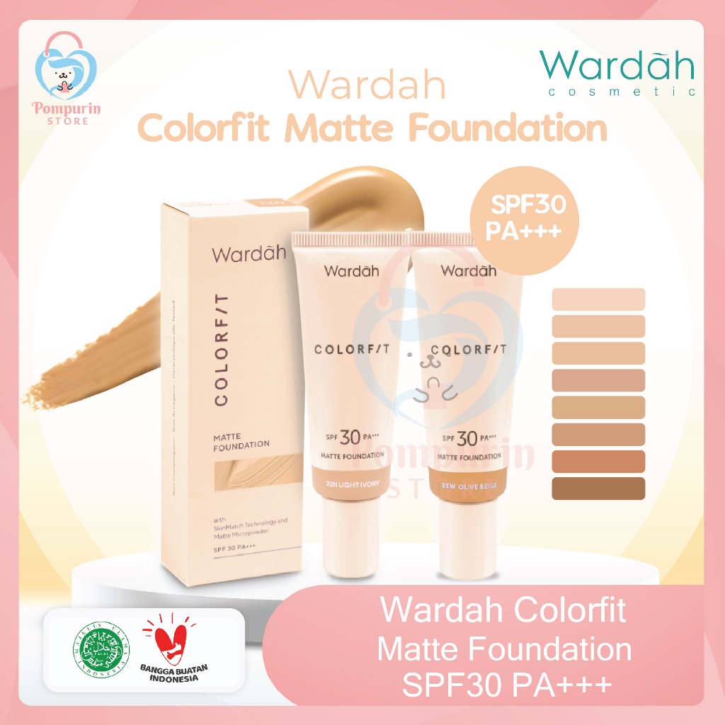 Jual Wardah Colorfit Matte Foundation SPF30 PA+++ 25ml Halal Original ...