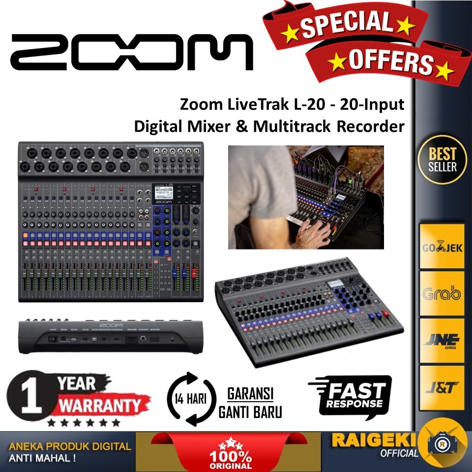 Jual Zoom LiveTrak L-20 - 20-Input Digital Mixer & Multitrack Recorder ...