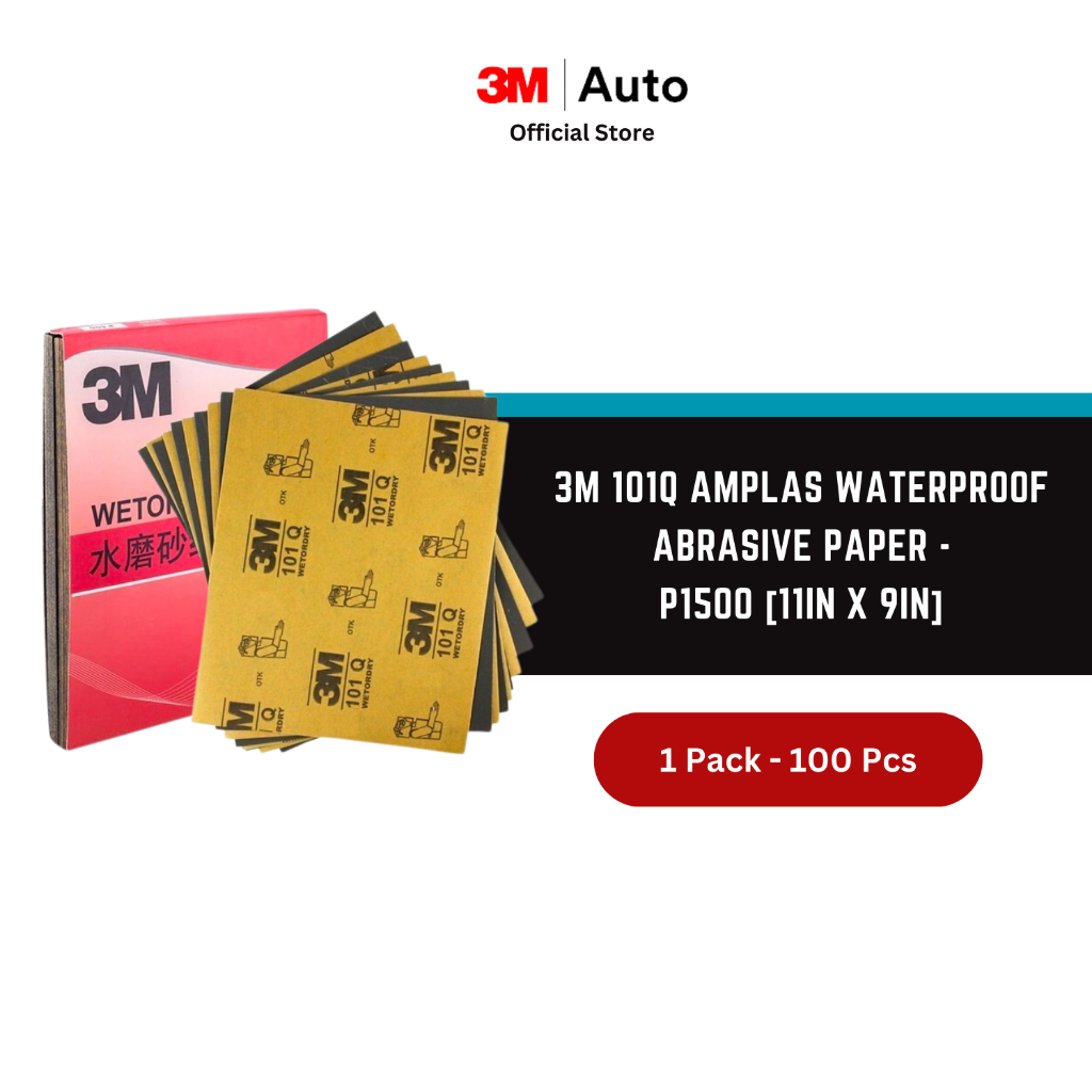 Jual 3M 101Q Amplas Waterproof Abrasive Paper - P1500 size 11in x 9in ...