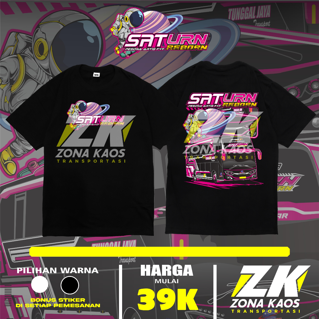 Jual ( FREE STIKER ) KAOS BUS ANAK DAN DEWASA TUNGGAL JAYA SATURN ...