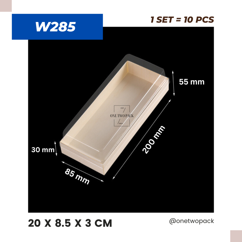 Jual [10 pcs] W285 Wooden Box Packaging Kotak Kue Bolu Gulung Spiku ...