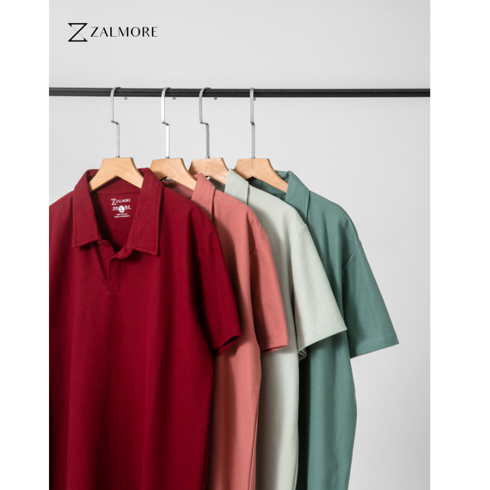 Jual Zalmore Men Basic Polo Shirt Premium LUMA Cotton - Kaos Polo Pria Lembut Ringan Sejuk Anti ...