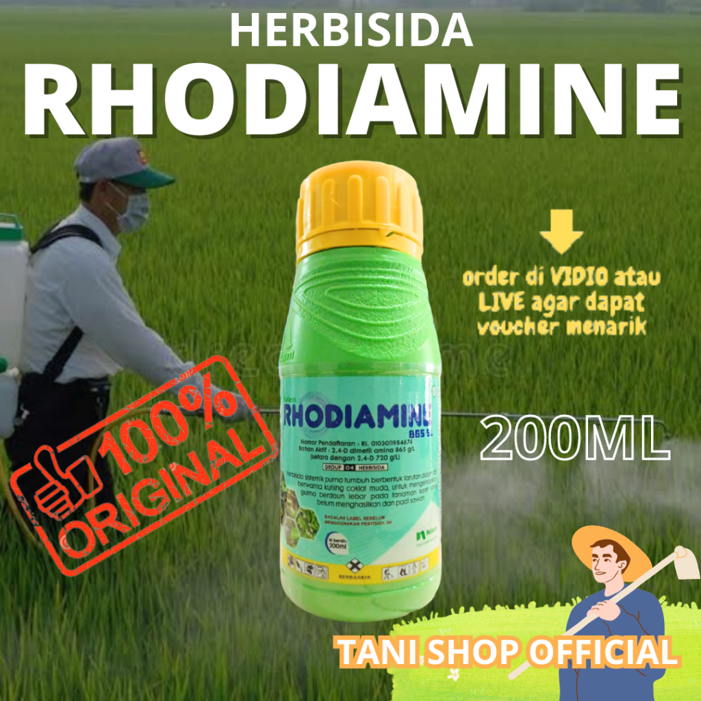 Jual HERBISIDA RHODIAMINE 865 SL 200ml - Pengendalian Gulma Daun Lebar ...