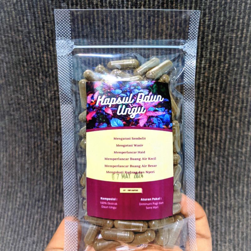 Jual Kapsul Daun Ungu isi 100 Kapsul Alami Termurah | Shopee Indonesia