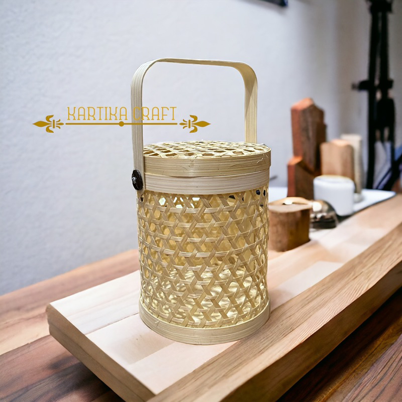Jual Rantang Bambu Bulat Anyaman Variasi Tinggi Hampers | Shopee Indonesia