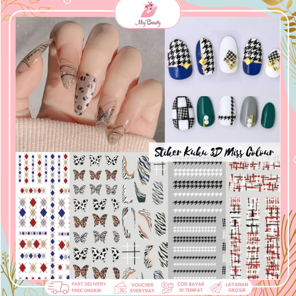 Jual MSY Stiker Kuku 3D Miss Colour Motif Butterfly/Motif Zebra/Motif ... Jual MSY Stiker Kuku 3D Miss Colour Motif Butterfly/Motif Zebra/Motif ...