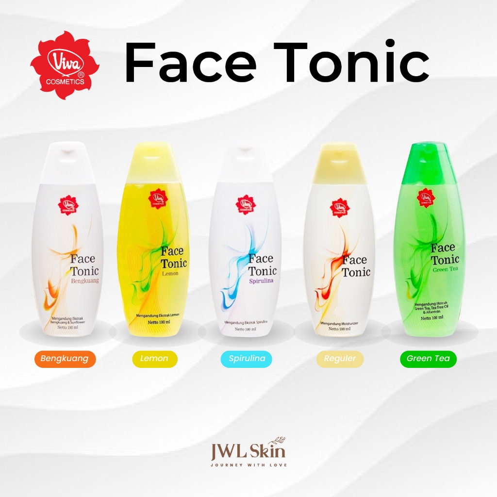 Jual Viva Face Tonic Bengkuang Lemon Spirulina Green Tea Emollient 100 ml | Shopee Indonesia