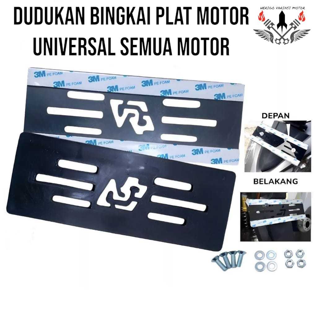Jual BINGKAI PLAT MOTOR FRAMELSS DUDUKAN PLAT MOTOR UNIVERSAL | Shopee ...