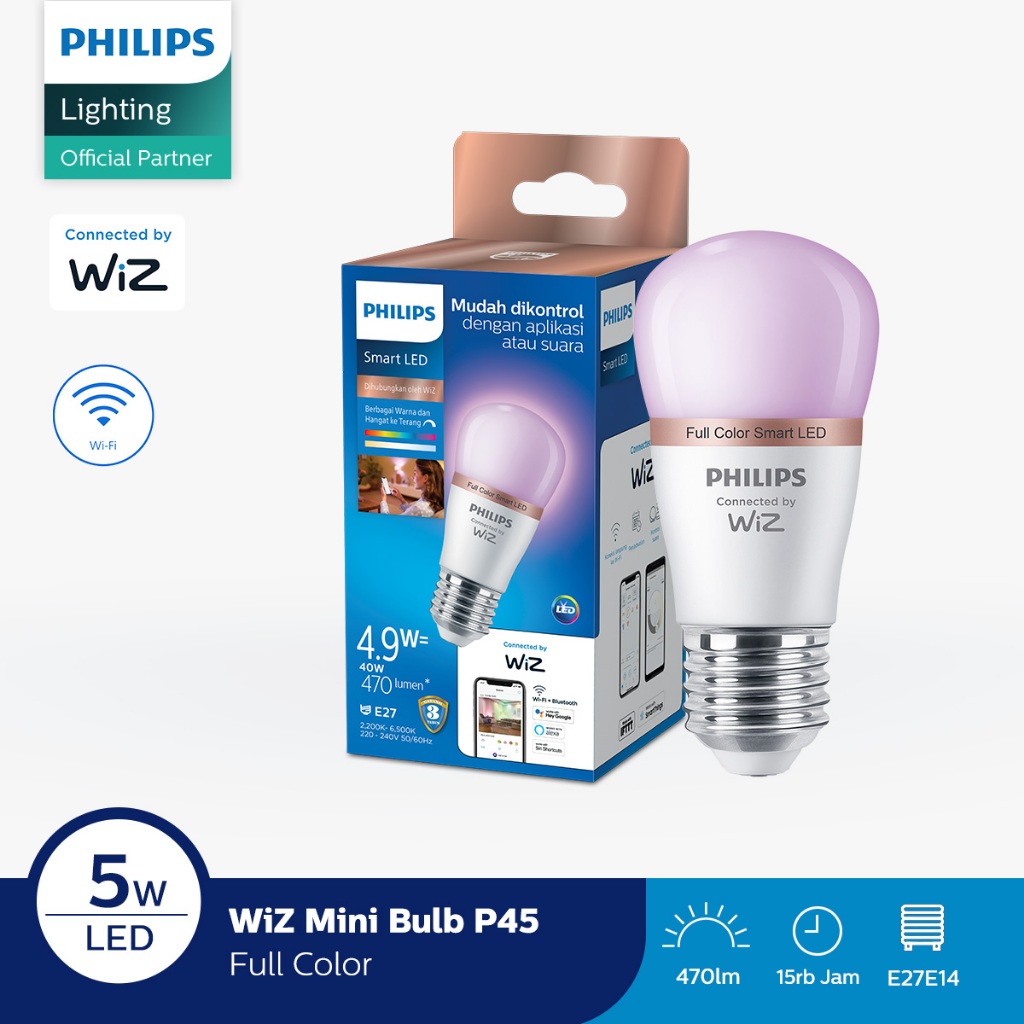 Jual Philips Lampu Smart WiFi Minibulb 5W P45 Tunable Color | Shopee Indonesia