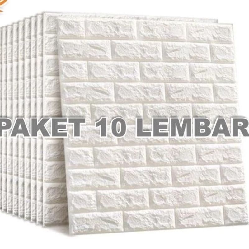 Jual nlo - Wallpaper Dinding Foam 3D Motif Bata 70x77 cm Paket 10 ...