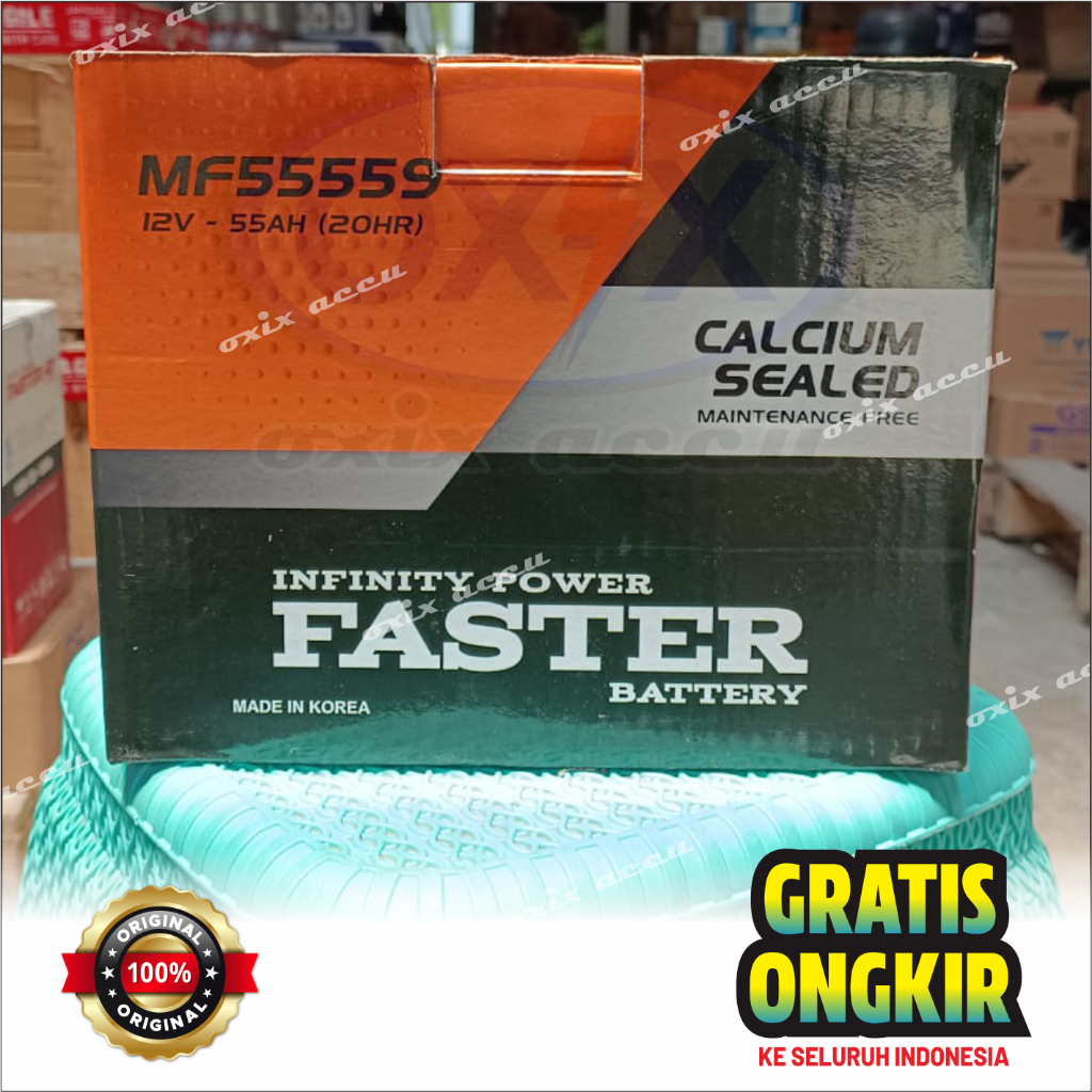 Jual Faster MF 55559, 12V 55Ah Aki Kering 100% Original - Aki Innova ...