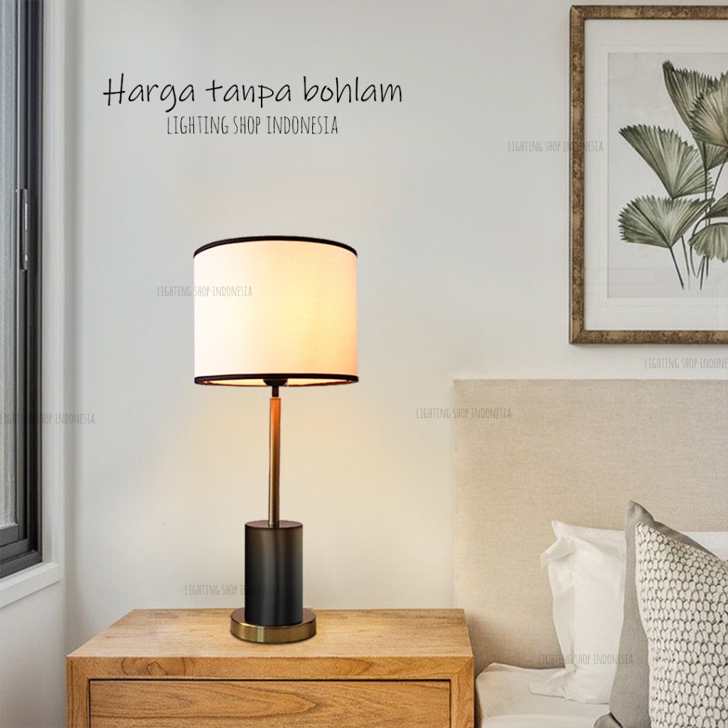 Jual Lampu meja standing lampu tidur minimalis modern hitam gold ...