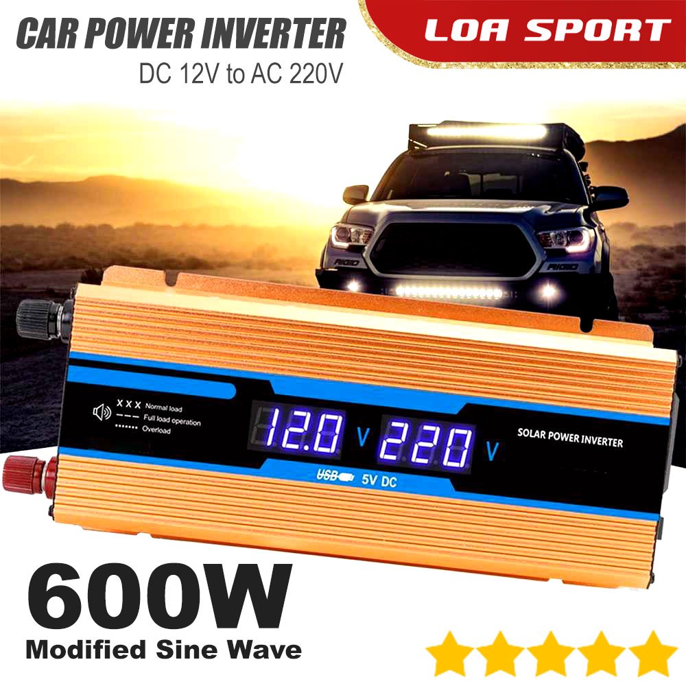 Jual Inverter Mobil Modified Sine Wave Listrik DC to AC 600W LED ...