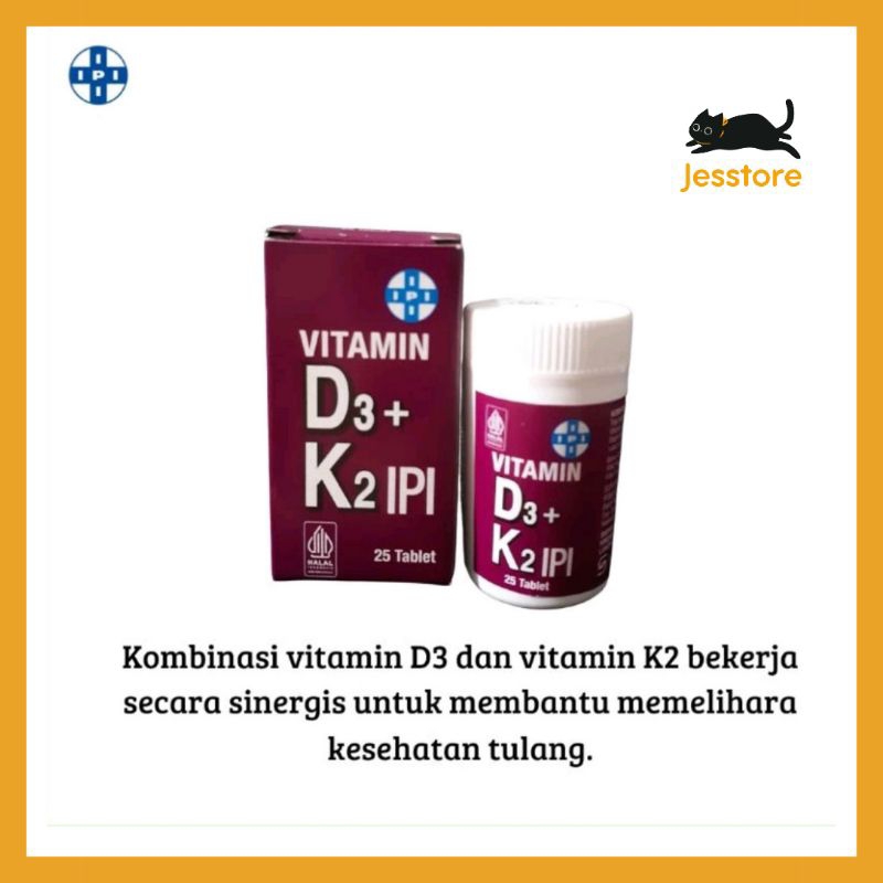 Jual VITAMIN D3+K2 IPI ISI 25 TABLET (MEMBANTU MEMELIHARA KESEHATAN ...