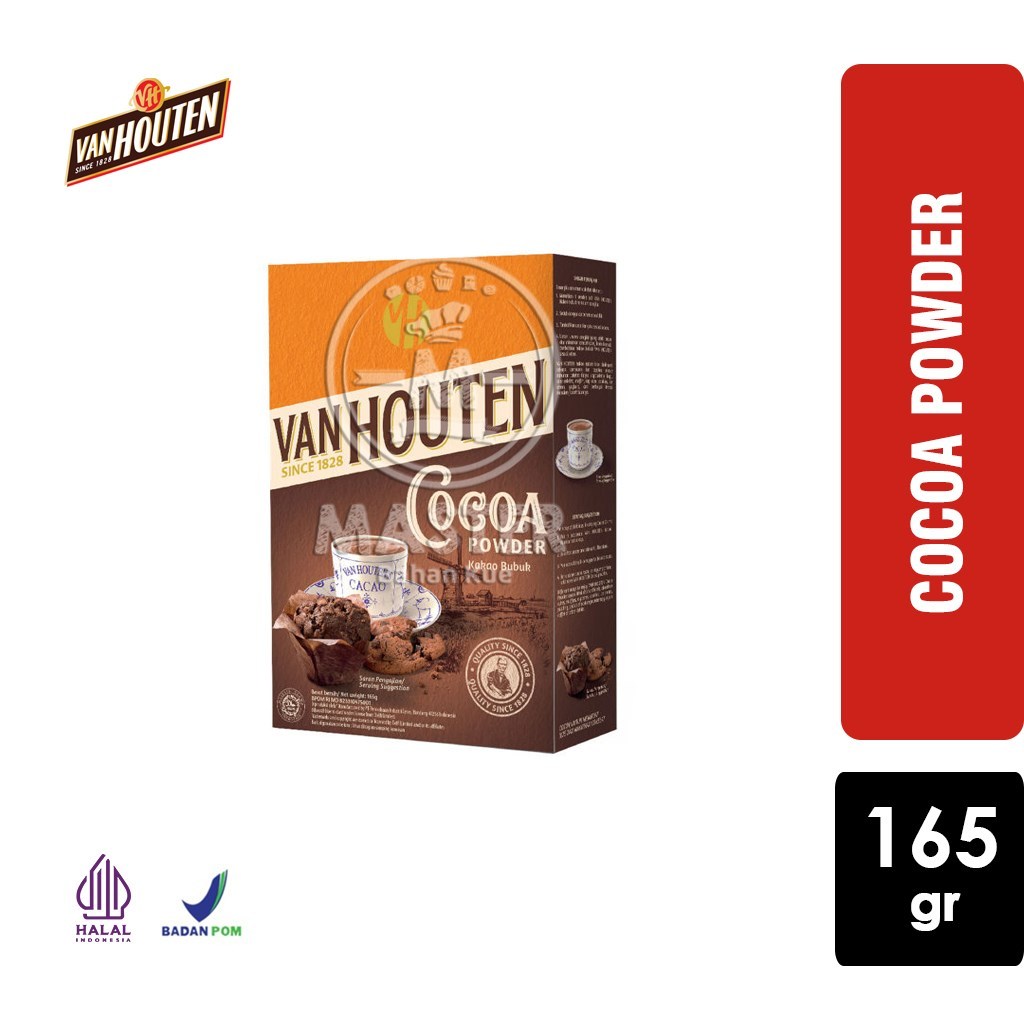 Jual Cocoa Powder Van Houten Bubuk Kakao Coklat Bubuk [Pack Asli 165 gr ...