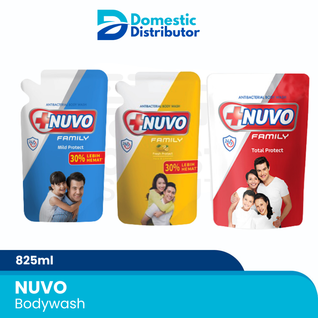 Jual [DISTRIBUTOR] Nuvo Sabun Mandi Anti Bakteri 825 ML | Kemasan Refill Pouch Varian Mild ...
