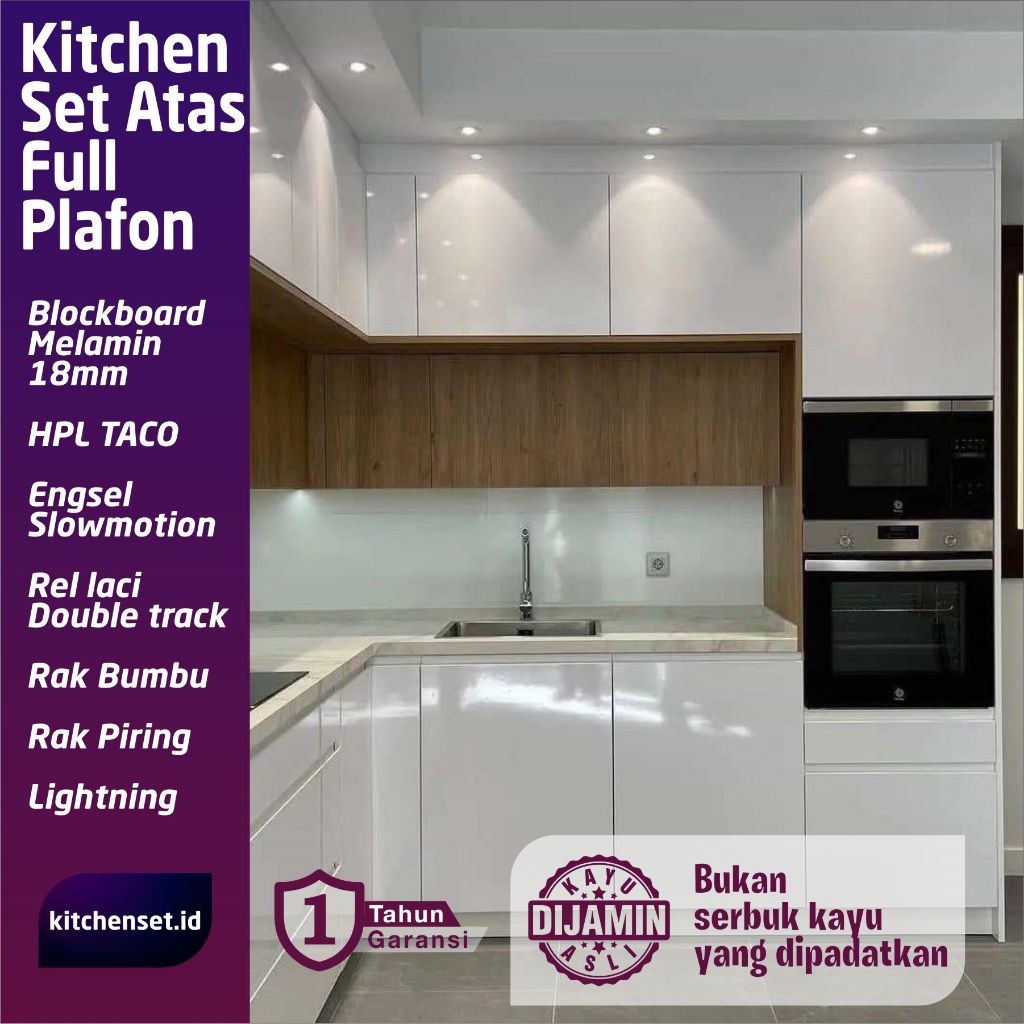 Jual Kitchen Set Minimalis Modern Murah - Kabinet Atas Full Plafon ...