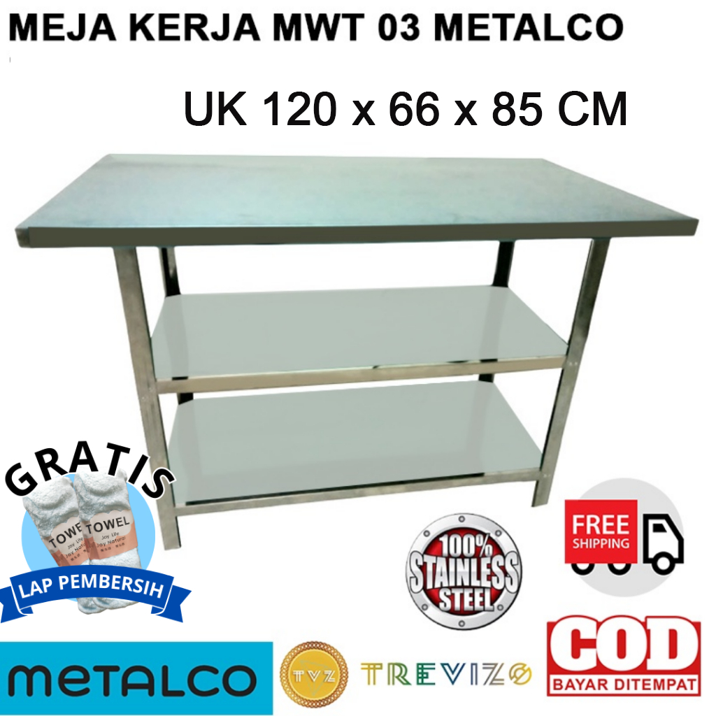 Jual Meja Stainless WT 4 Meja Kompor Rak 3 Meja Dapur Meja Kerja Work ...