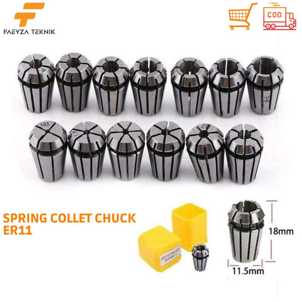 Jual Spring Collet Chuck ER11 Alat Pencekam Bor Endmill Cutter Dll ...