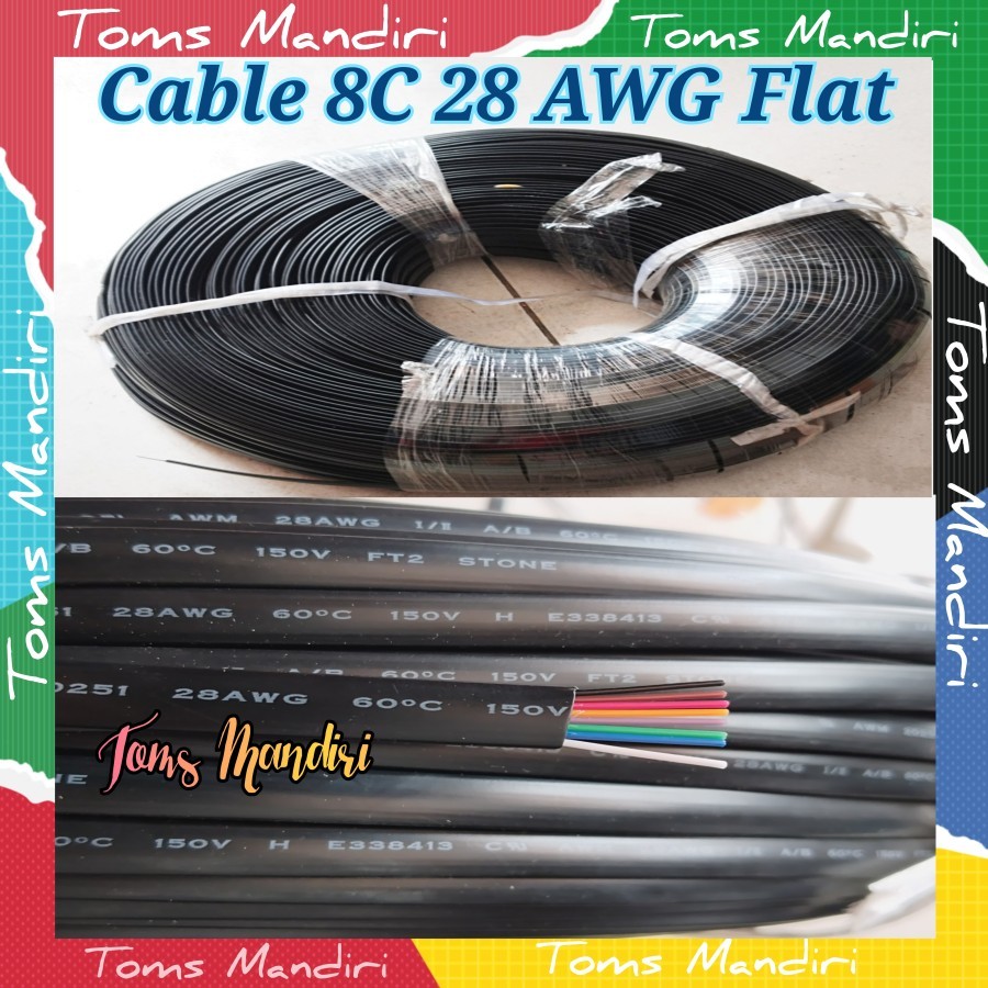 Jual Cable Data Sensor 8C 28 AWG Flat Per 1 Meter | Shopee Indonesia