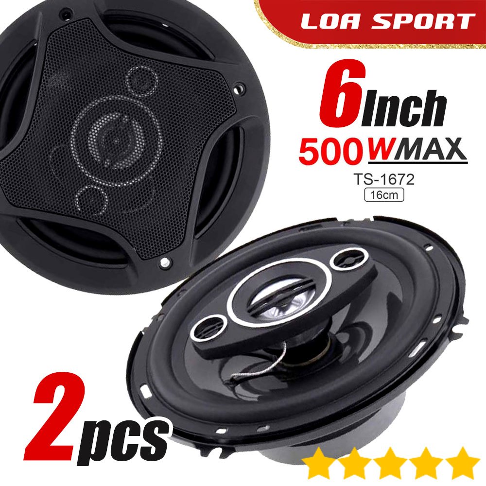 Jual Speaker Mobil 6 Inch 500W 4 Way Coaxial HiFi Full Range High Low 2 ...