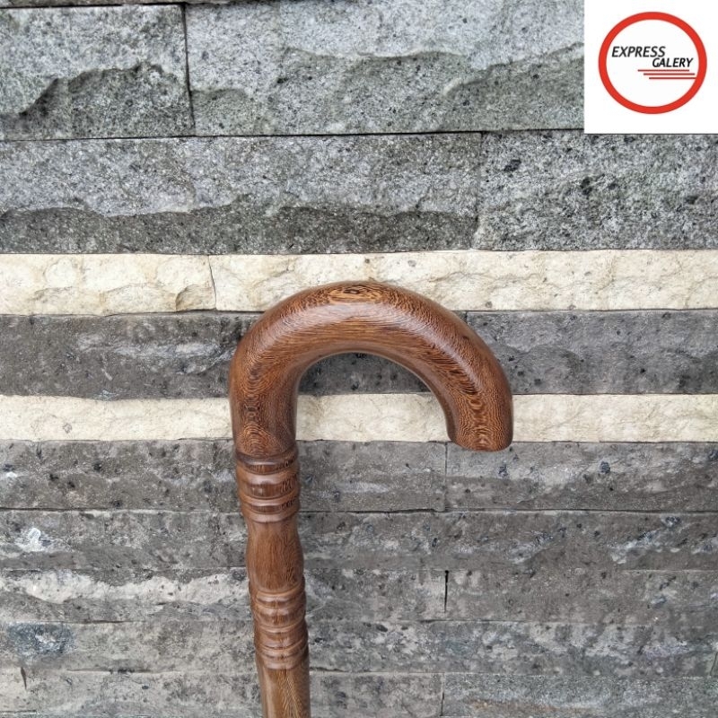 Jual tongkat jalan kayu kelor Jawa model payung bubut premium D92 ...