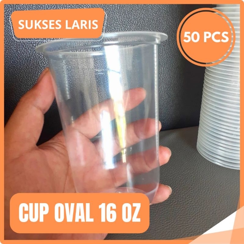 Jual CUP OVAL 16 OZ ISI 50 PCS | CUP OVAL ES TEH KOPI | CUP SOP BUAH ...