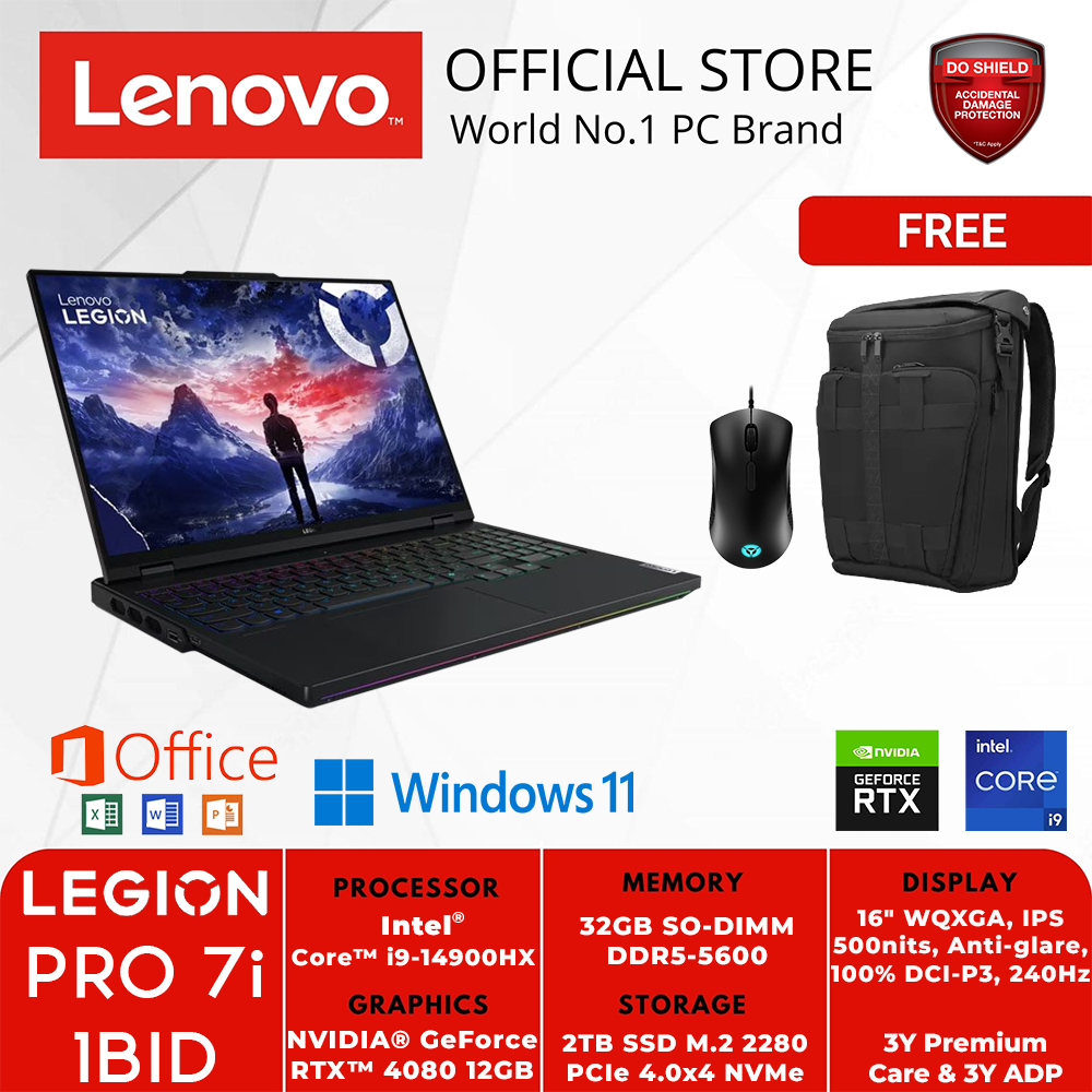 Jual LENOVO LEGION PRO 7i 16IRX9H 1BID BLACK i9-14900HX RTX4080 32GB ...